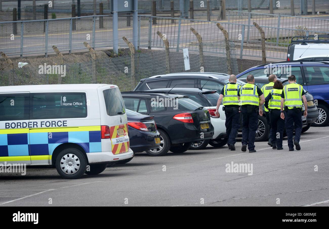 Border Force staff arrive at Harwich International port in Essex, as 68 ...