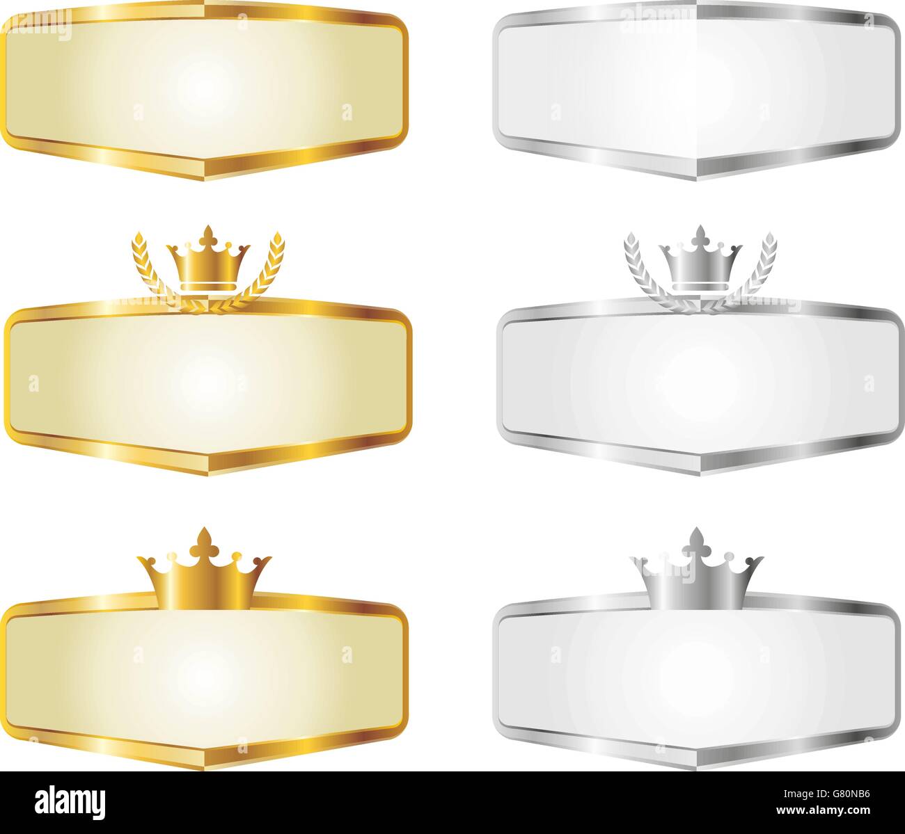 Gold and Silver Vector Banners of Royal Seal Set Stock Vector Image ...