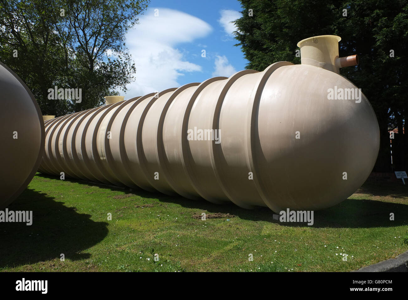 Large new underground septic waste tanks ready for installation Stock ...