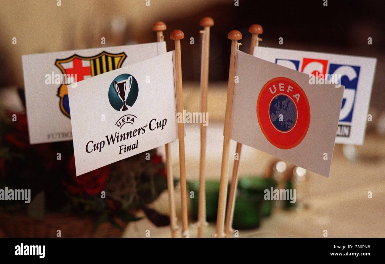 Uefa cup winners cup final flags hi-res stock photography and images ...