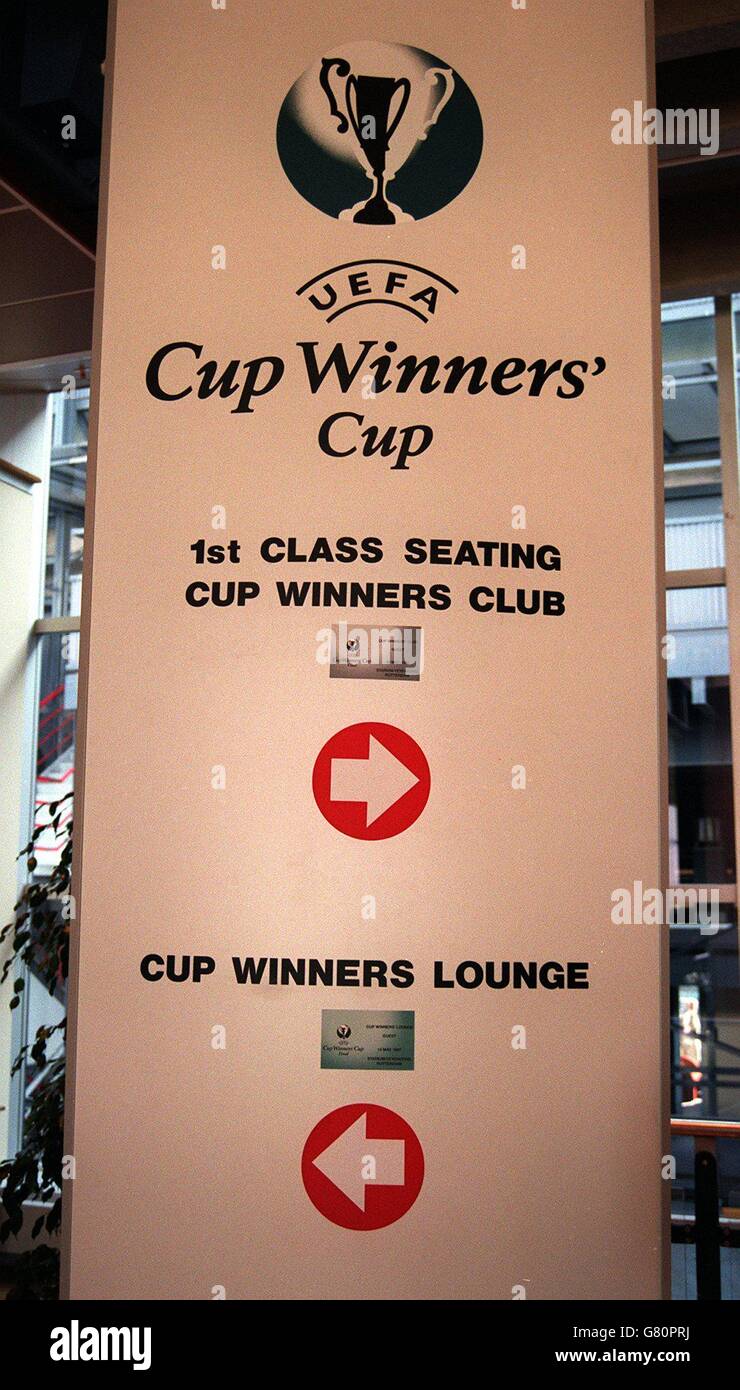 Uefa cup winners cup final signs hi-res stock photography and images ...
