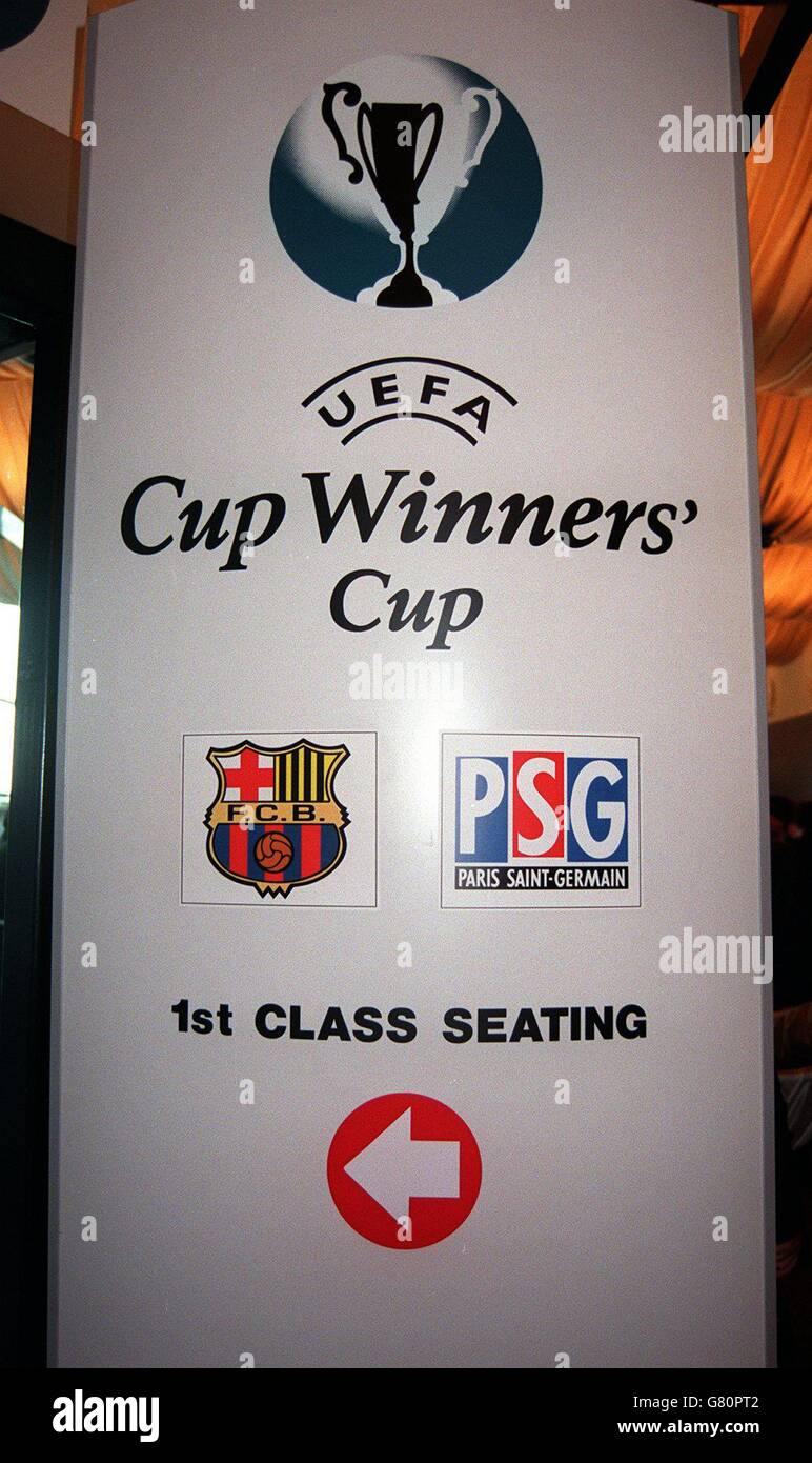 Uefa cup winners cup final signs hi-res stock photography and images ...