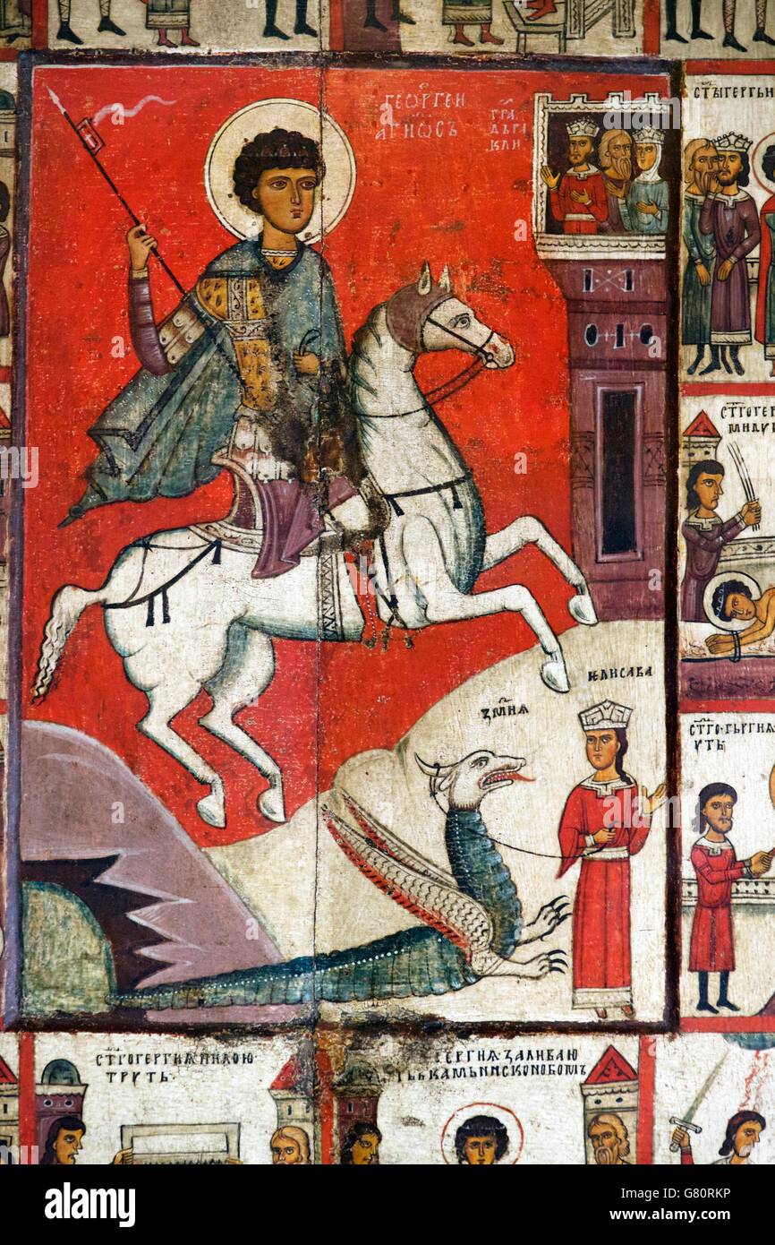 Miracle of st george with scenes from his life hi-res stock photography ...