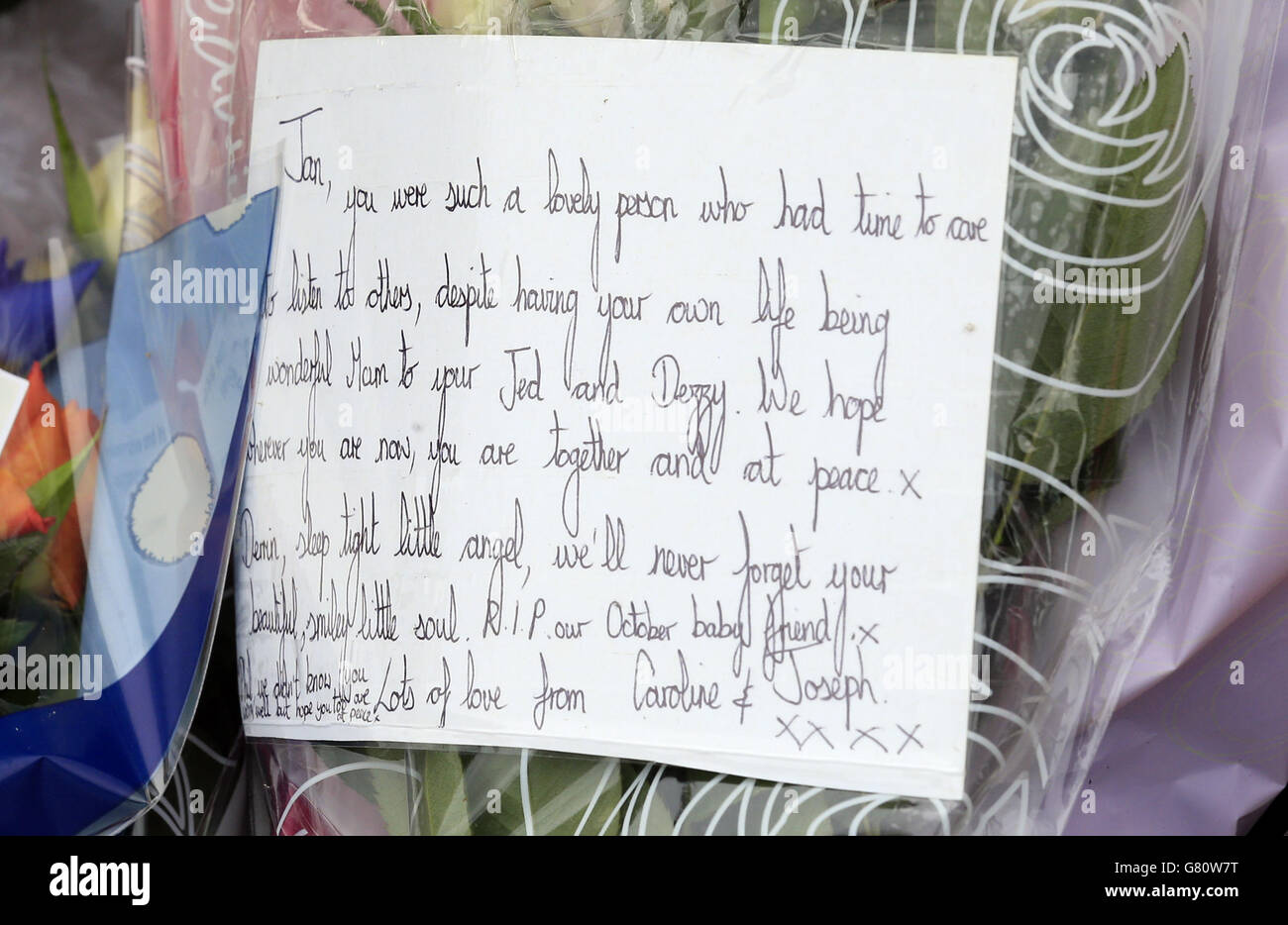 Didcot triple murders. A tribute lies near the scene of a triple murder ...