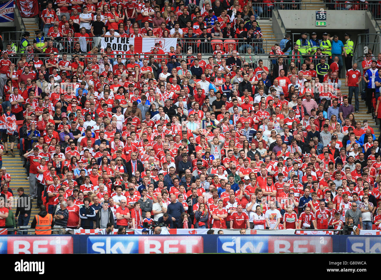Middlesbrough fans appear dejected in the stands during the Sky Bet ...