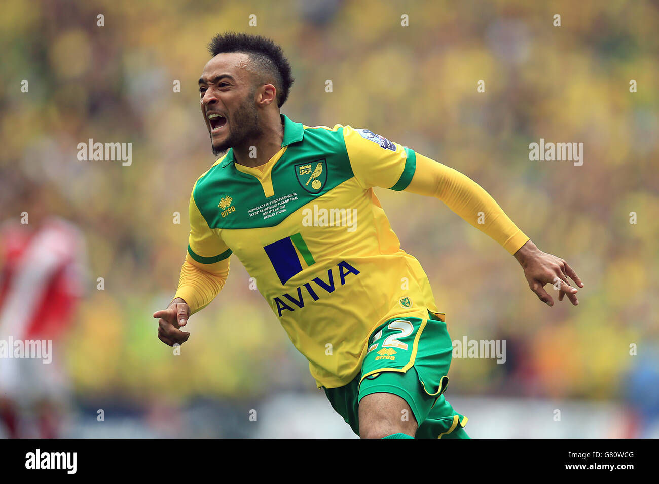 Norwich City's Nathan Redmond celebrates scoring his sides second goal ...