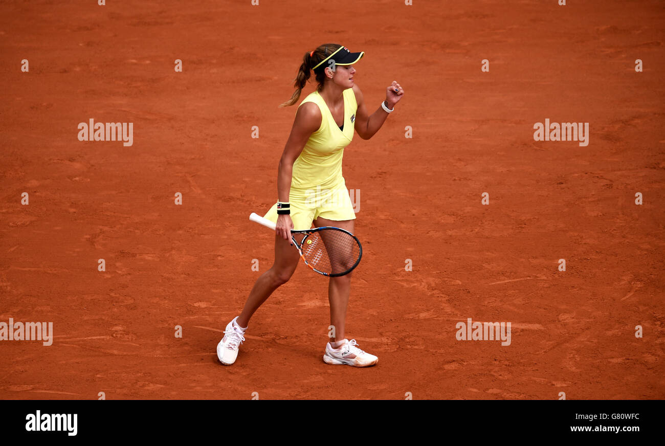 Julia Gorges celebrates during her 2nd round women's singles match ...