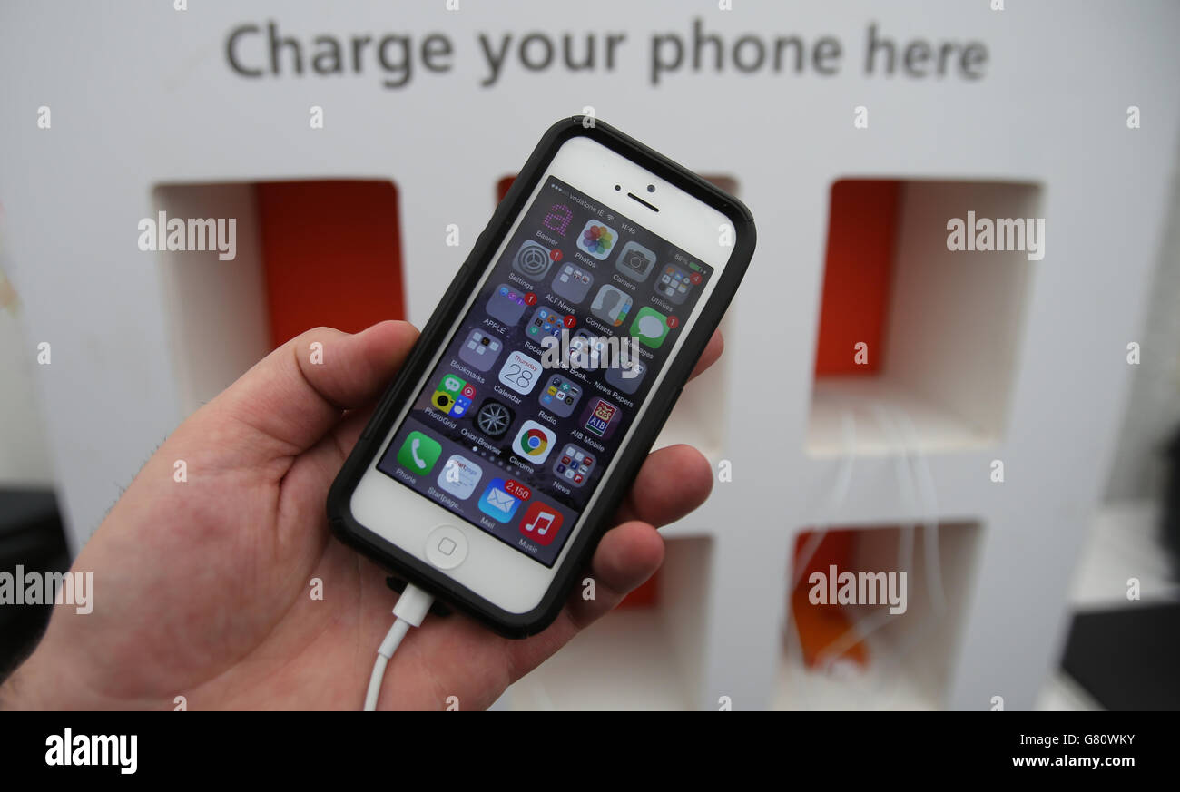 A generic stock photo of a mobile phone charging point in Dublin Stock ...