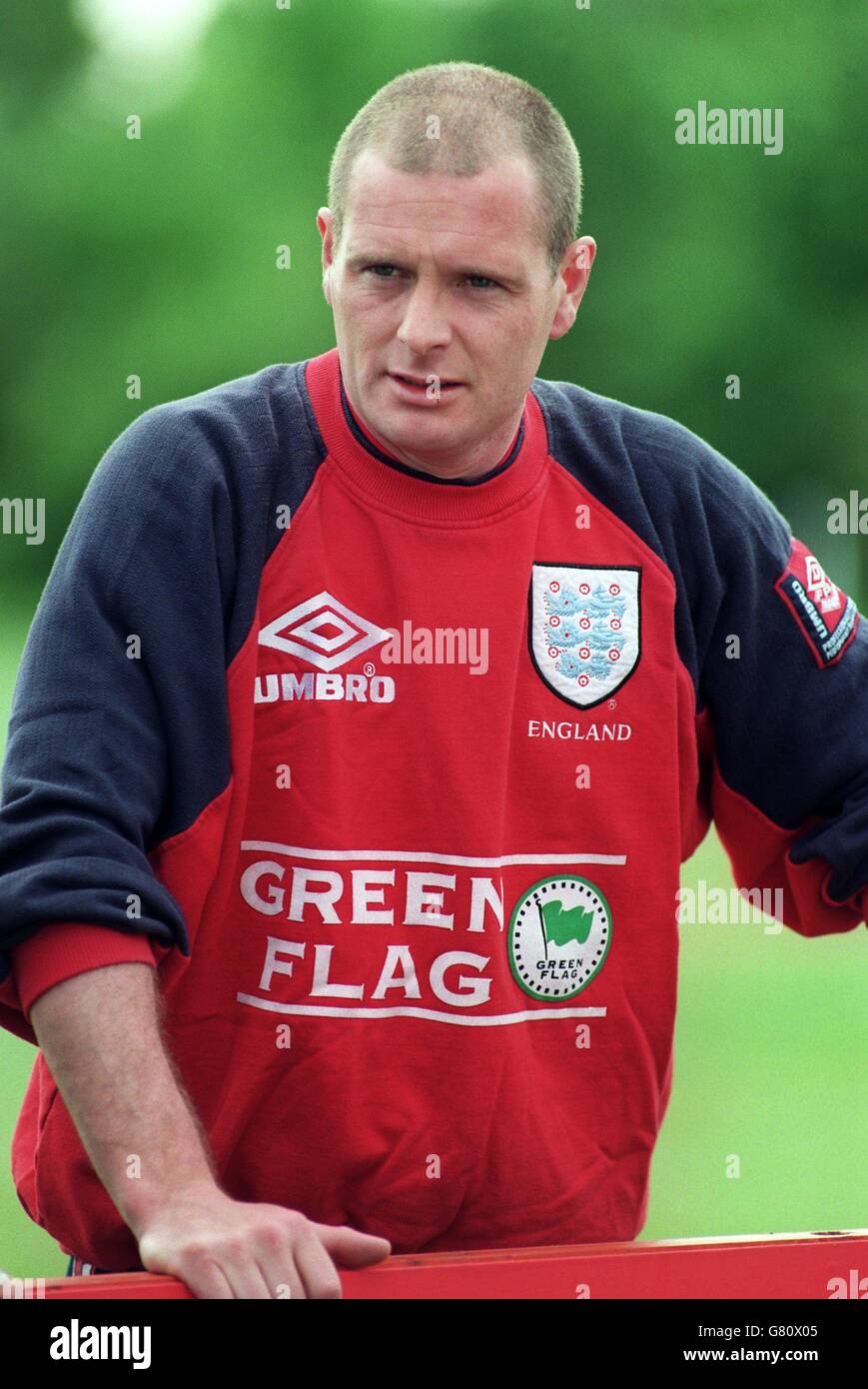Paul gascoigne at the england training session today hi-res stock ...