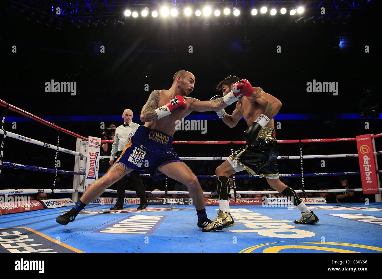 Kevin Mitchell (left) in action with Jorge Linares in their WBC World ...