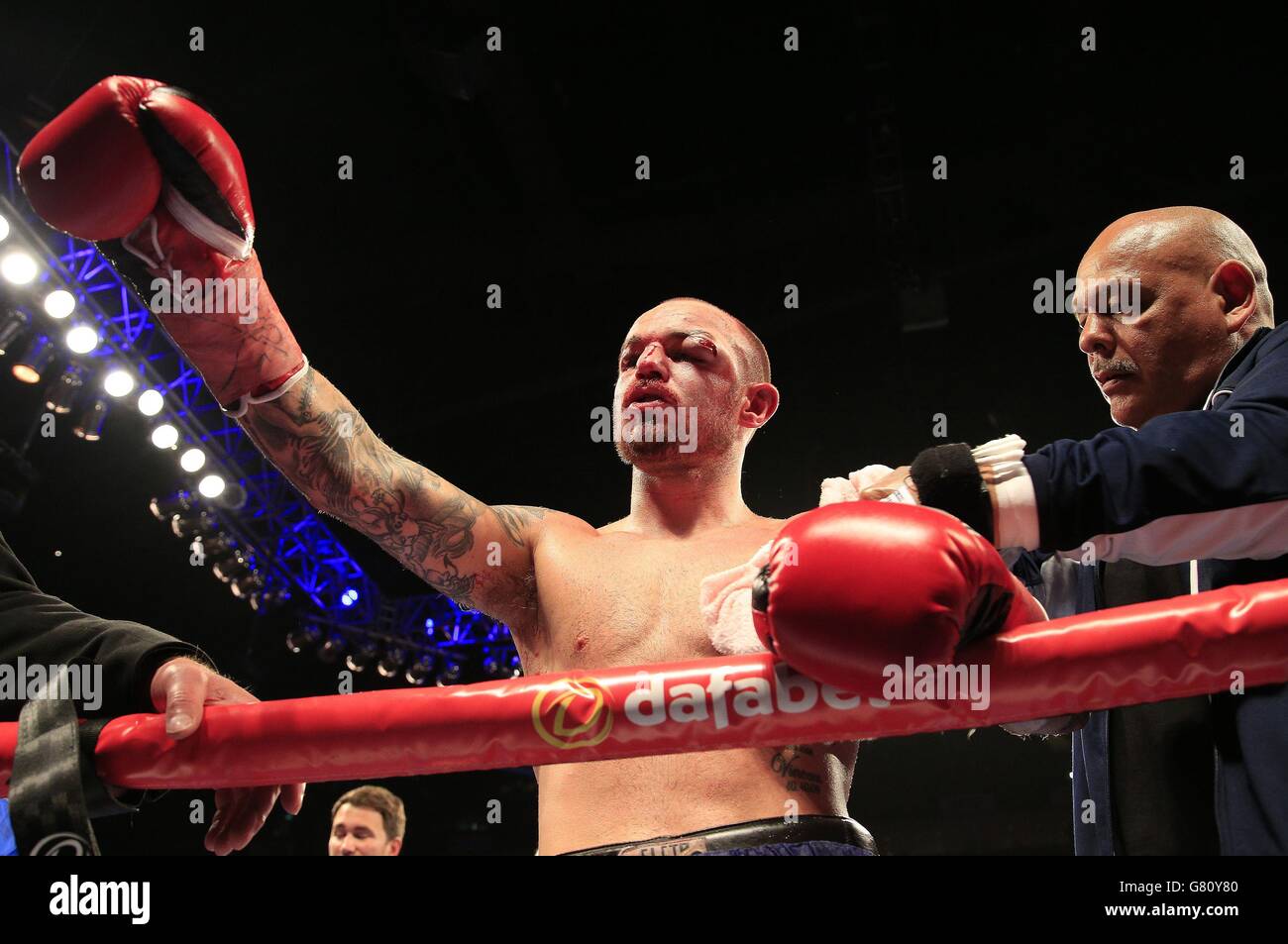 Boxing - The O2 Arena. Kevin Mitchell after the referee stopped his ...