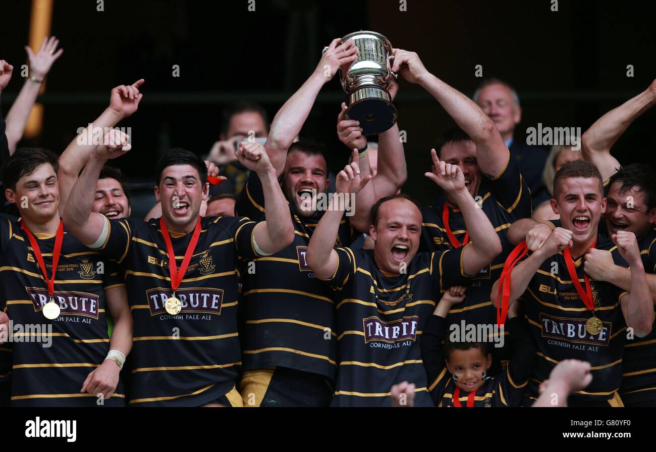 Cornwall celebrate victory in bill beaumont cup final twickenham hi-res ...