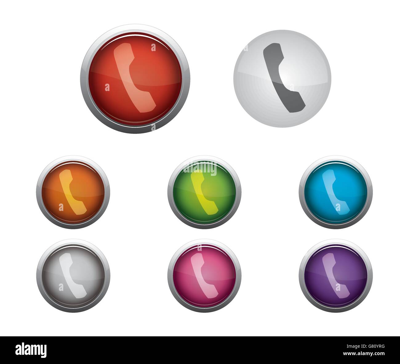 Abstract Vector Glossy Web Buttons of Internet Call Stock Vector Image ...