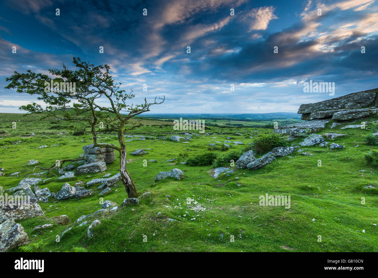 sunset in wilderness of Dartmoor National Park, UK Stock Photo - Alamy