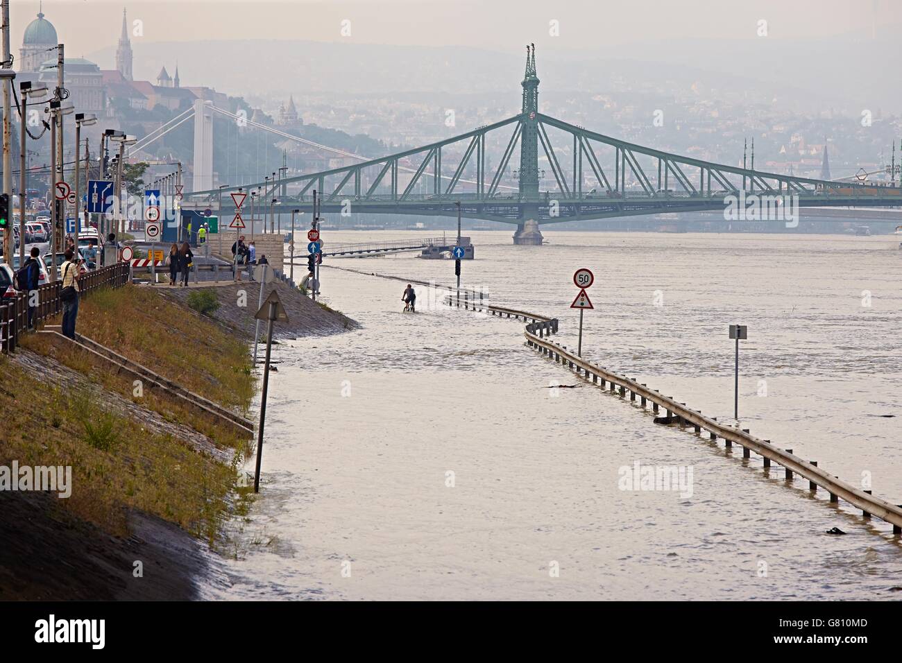 Flooded quay side Stock Photo - Alamy