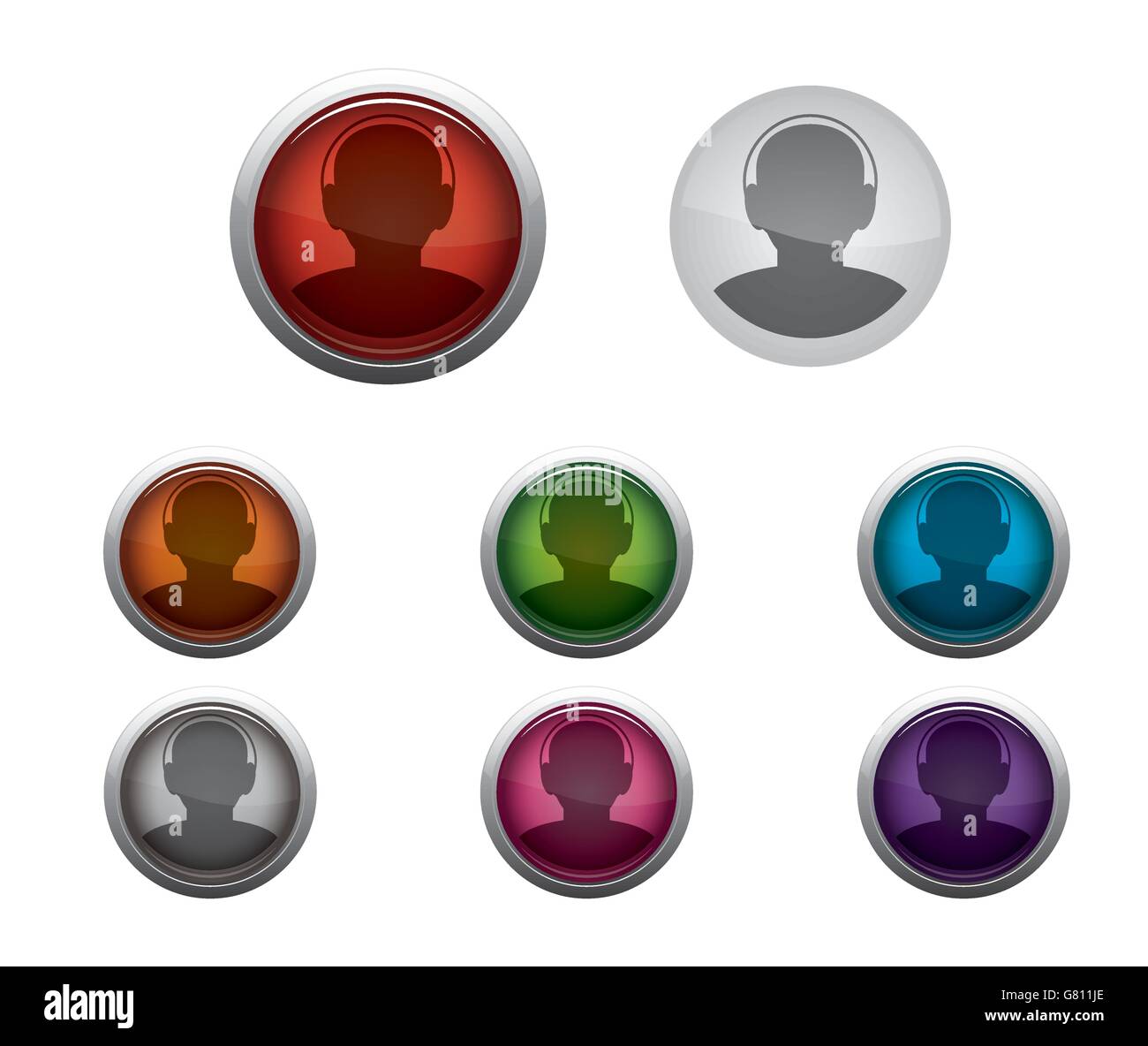 Abstract Vector Glossy Web Buttons of Internet Call Stock Vector Image ...