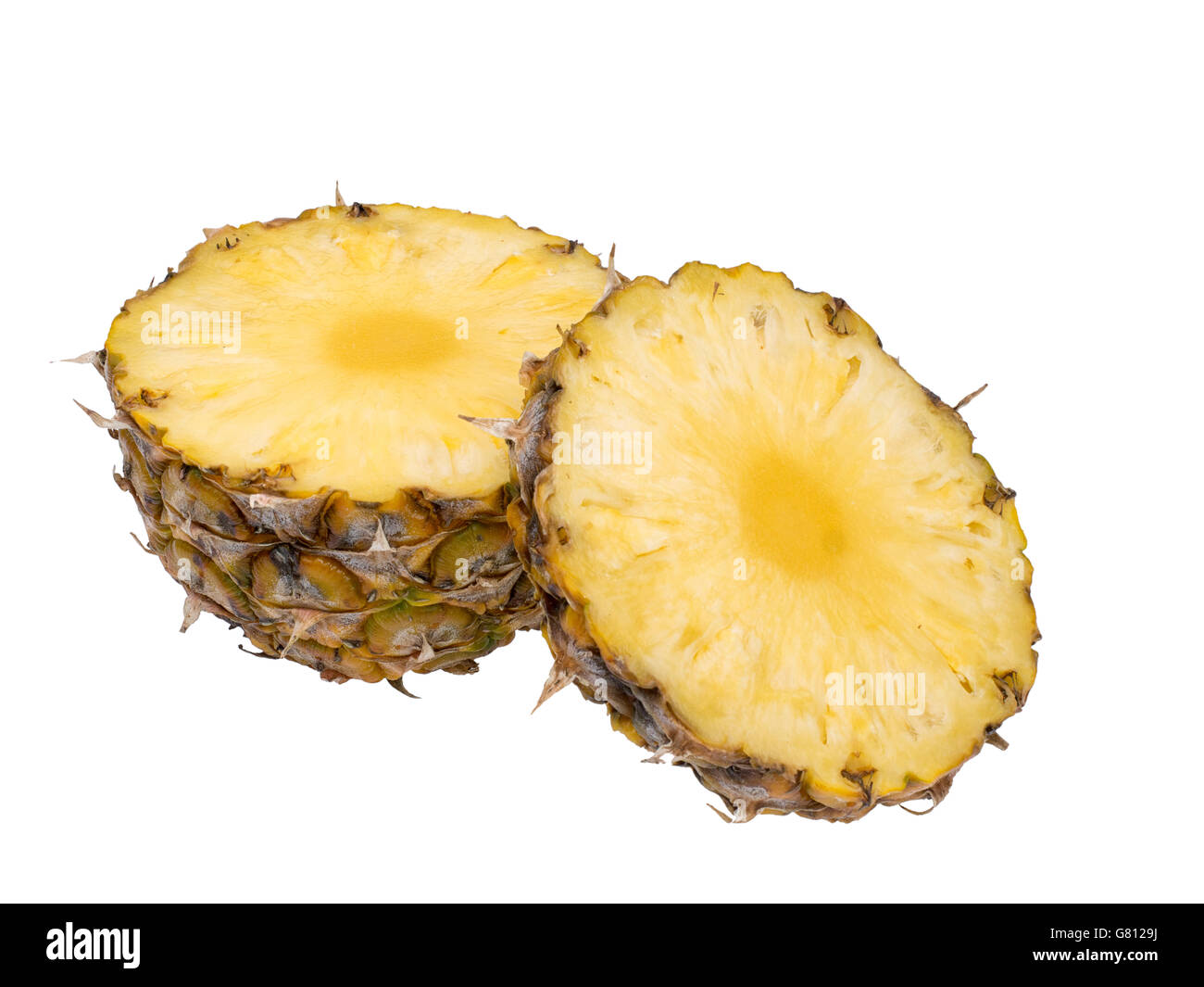 Fresh fruit. Sliced pineapple isolated on white Stock Photo - Alamy