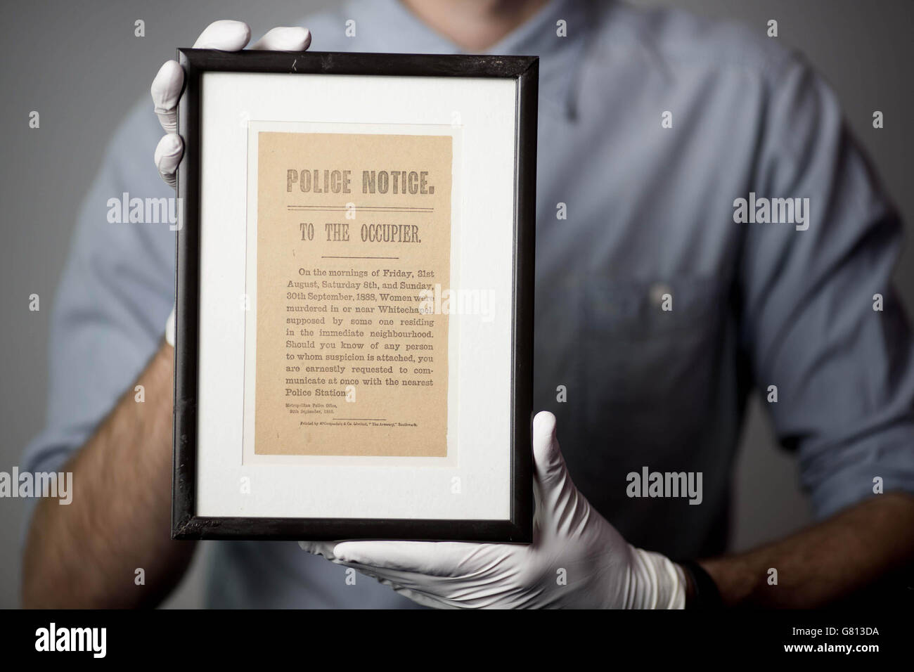 Conservator John Readman prepares a 'Notice to Occupier' flyer relating ...