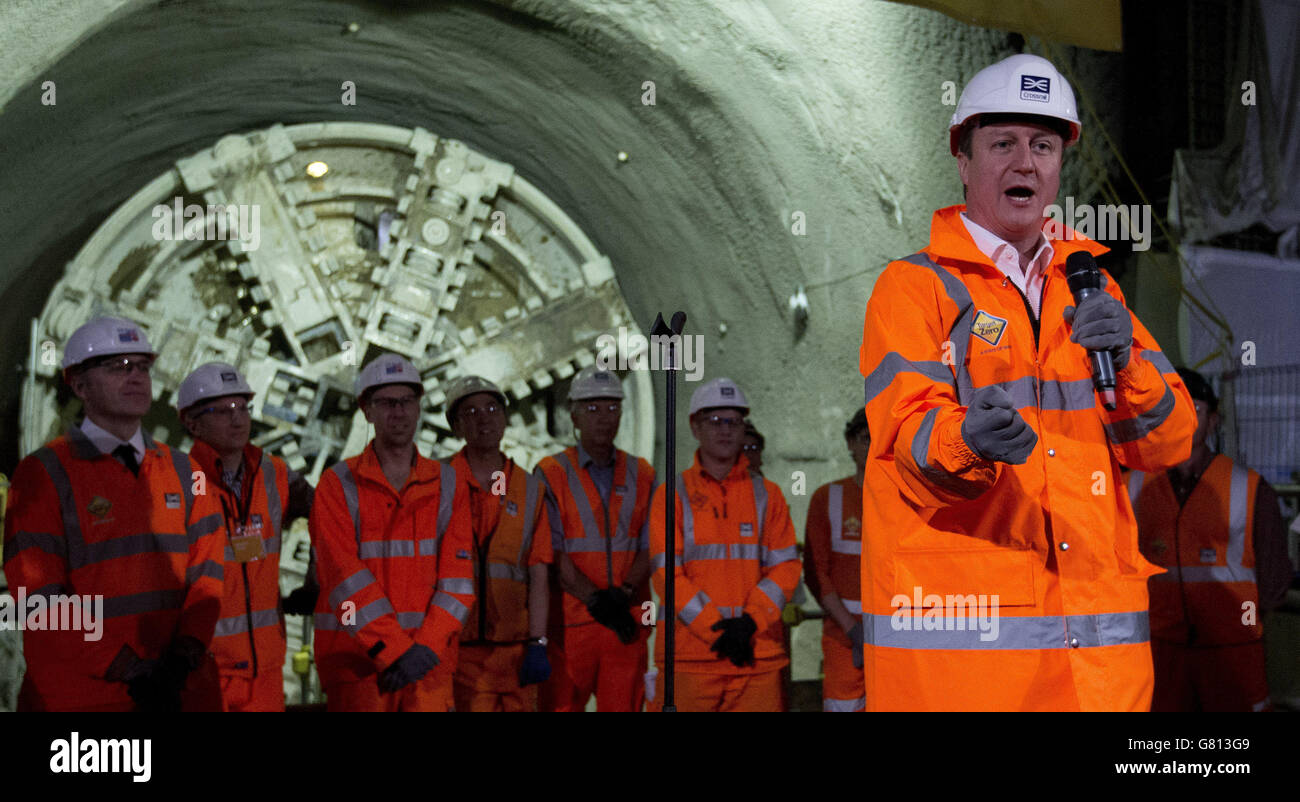 London marks completion tunnelling crossrail project hi-res stock ...