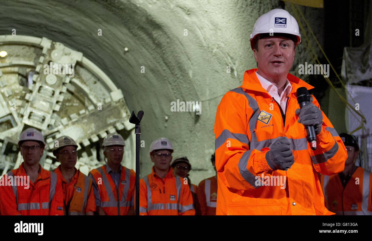 London marks completion tunnelling crossrail project hi-res stock ...