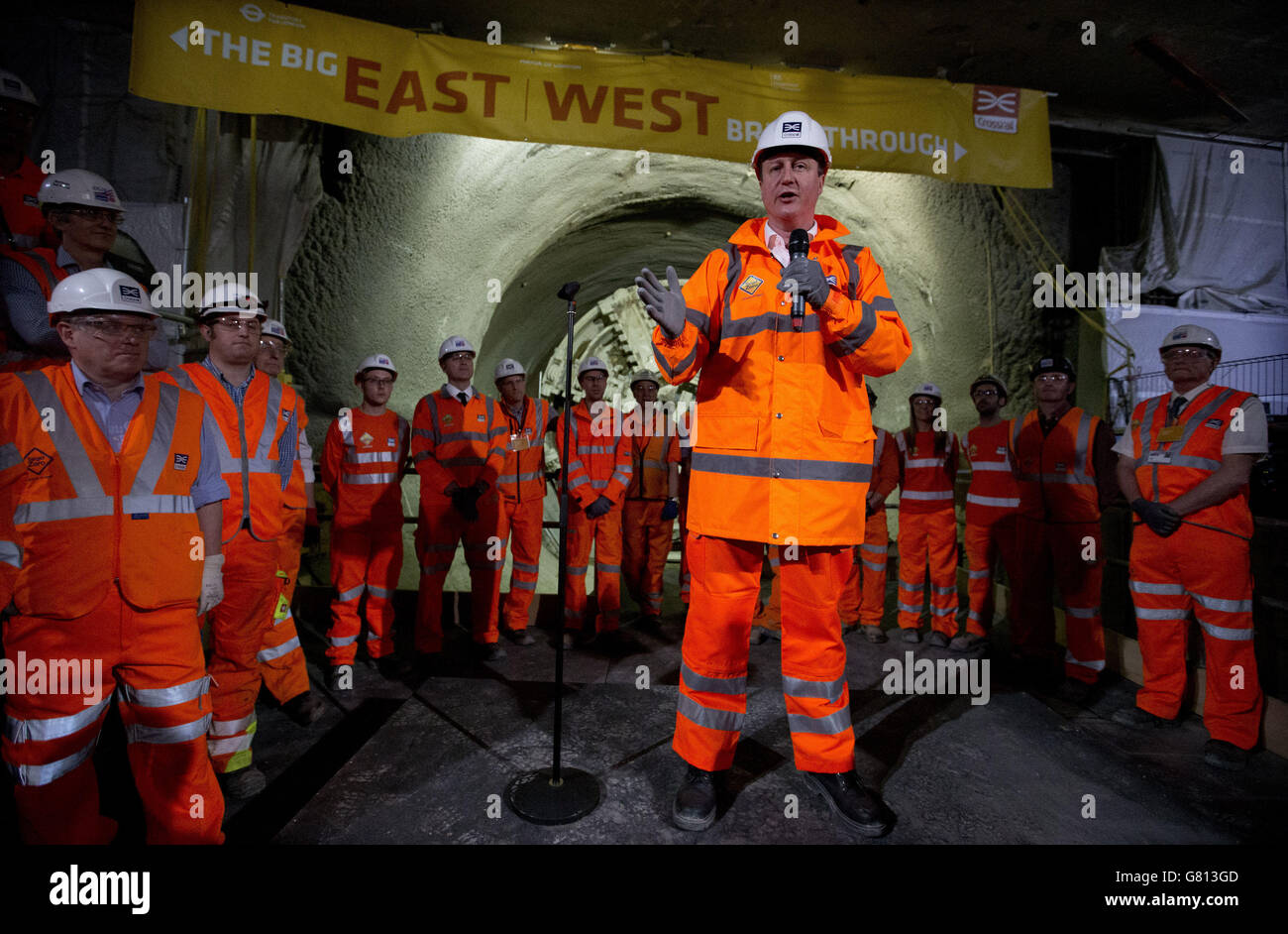 London marks completion tunnelling crossrail project hi-res stock ...