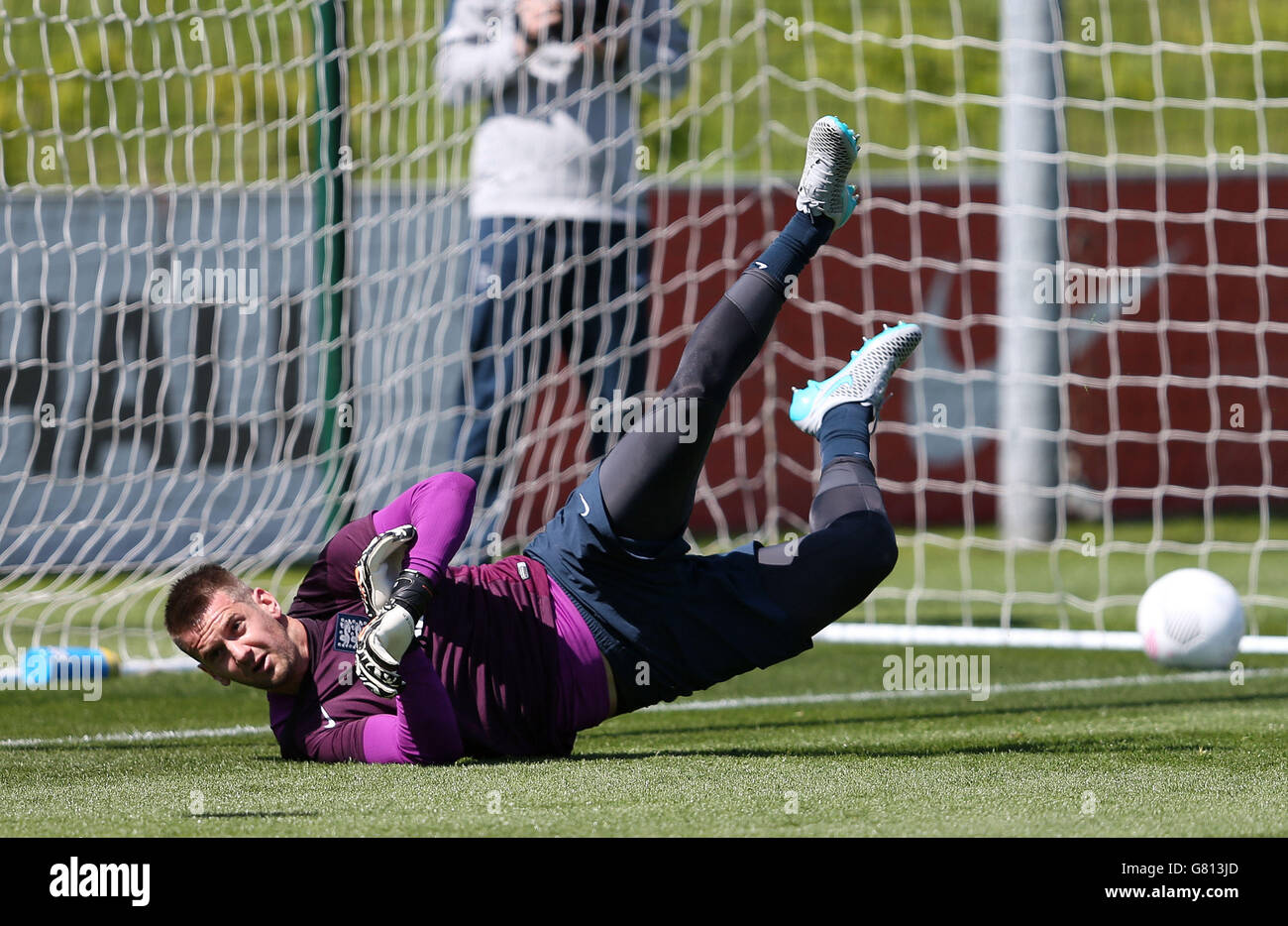 England's Tom Heaton during the training at St George's Park, Burton ...