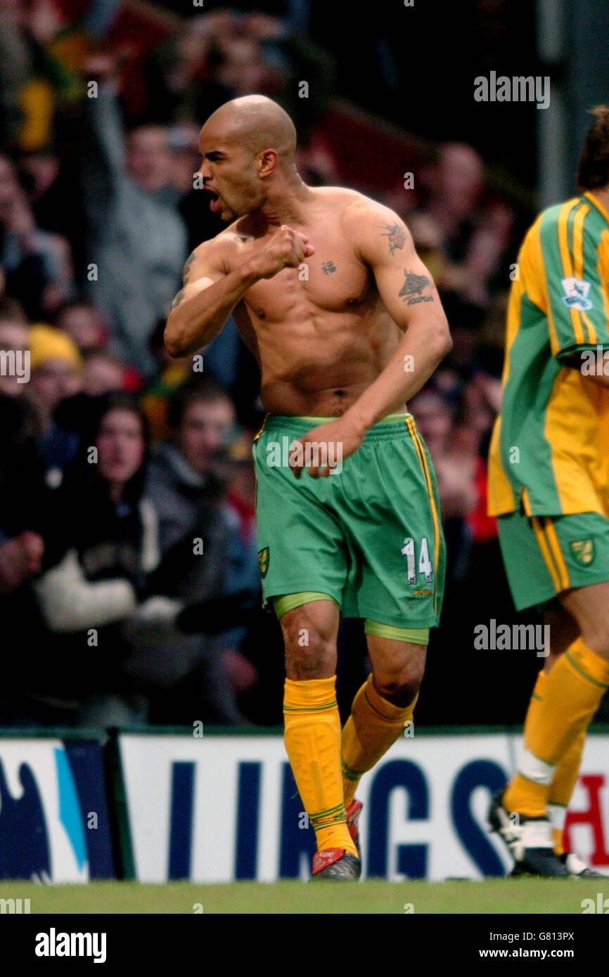Norwich City's Leon McKenzie celebrates scoring their second goal Stock ...