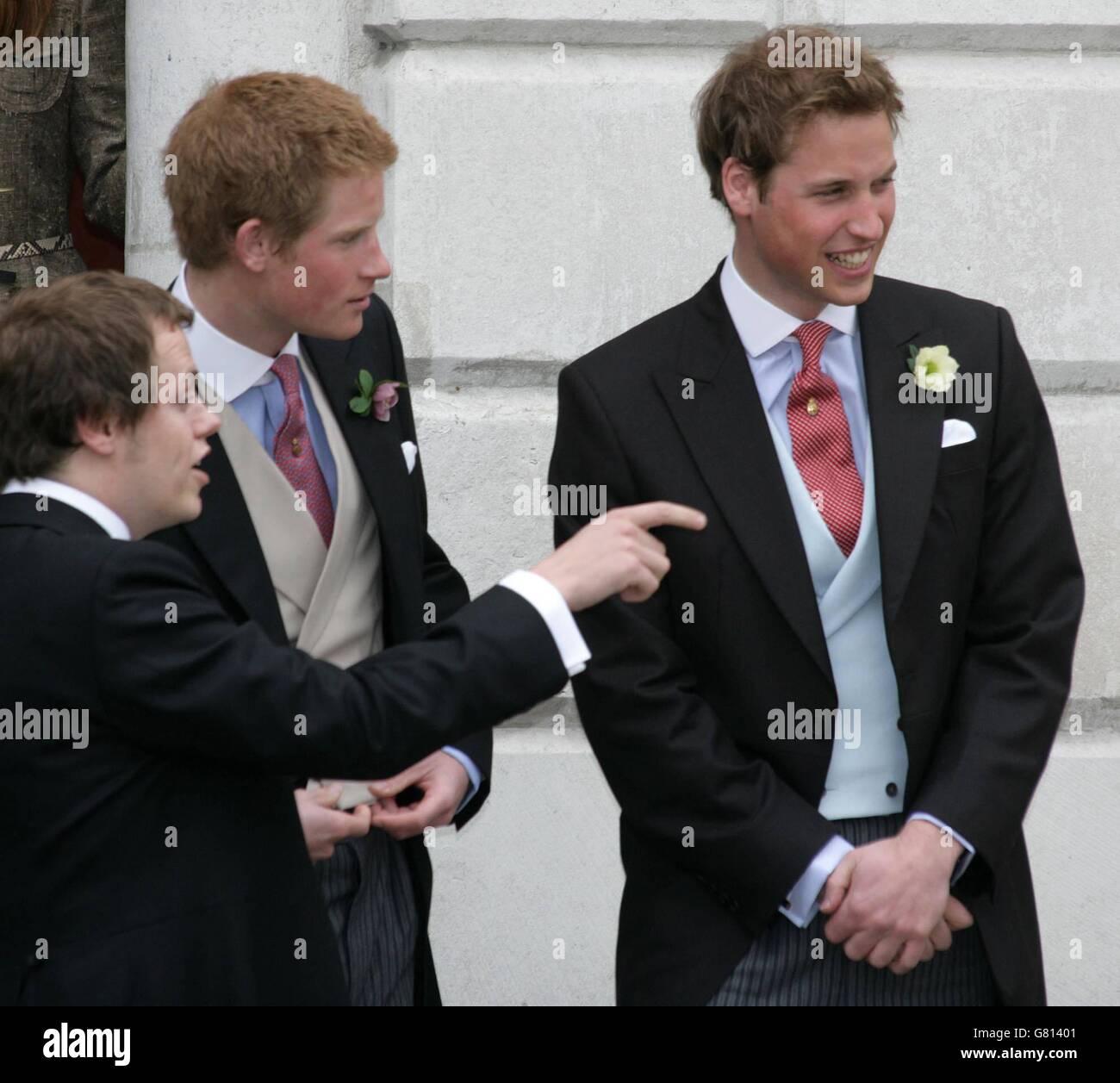 (From left to right) Tom Parker-Bowles, Prince Harry and Prince William ...