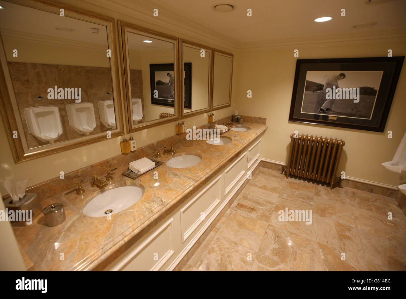 Toilets inside the gentlemen's locker room at the Trump Turnberry ...