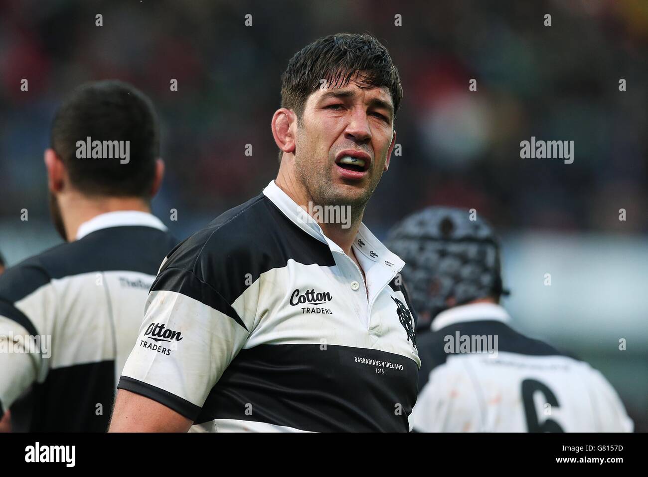 Nathan Hines of the Barbarians during the friendly match at Thomond ...