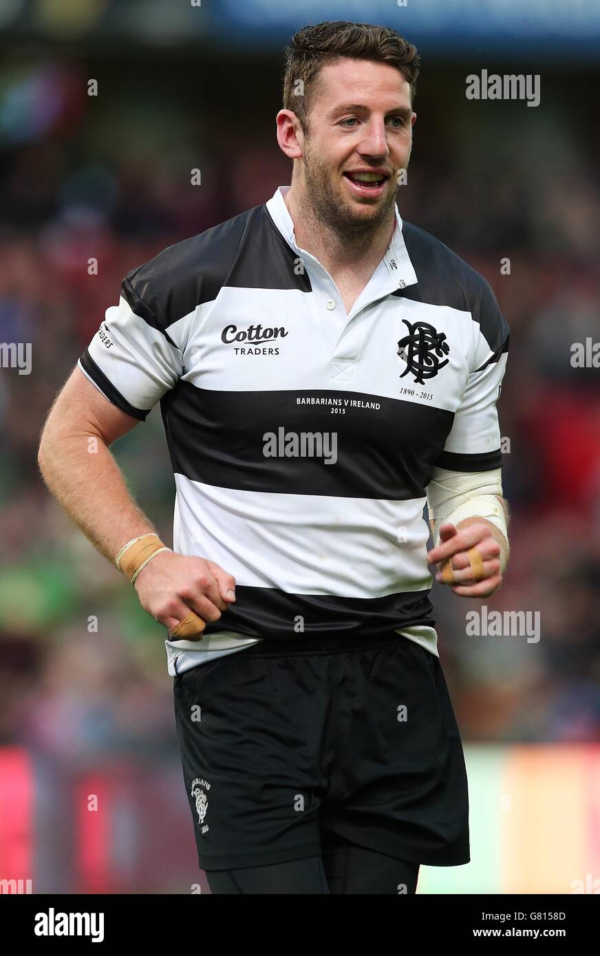 Alex Cuthbert of the Barbarians during the friendly match at Thomond ...