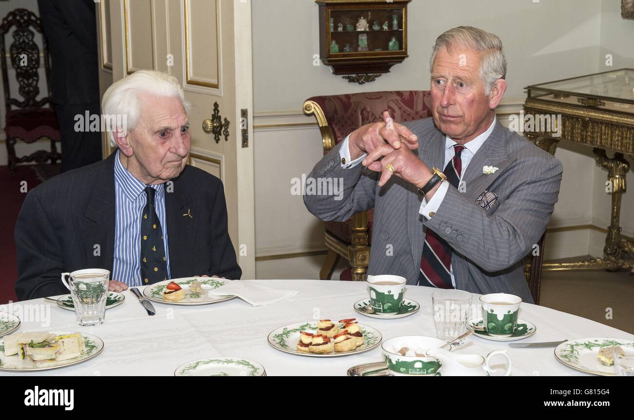 Royal tea party for WWII veterans Stock Photo - Alamy