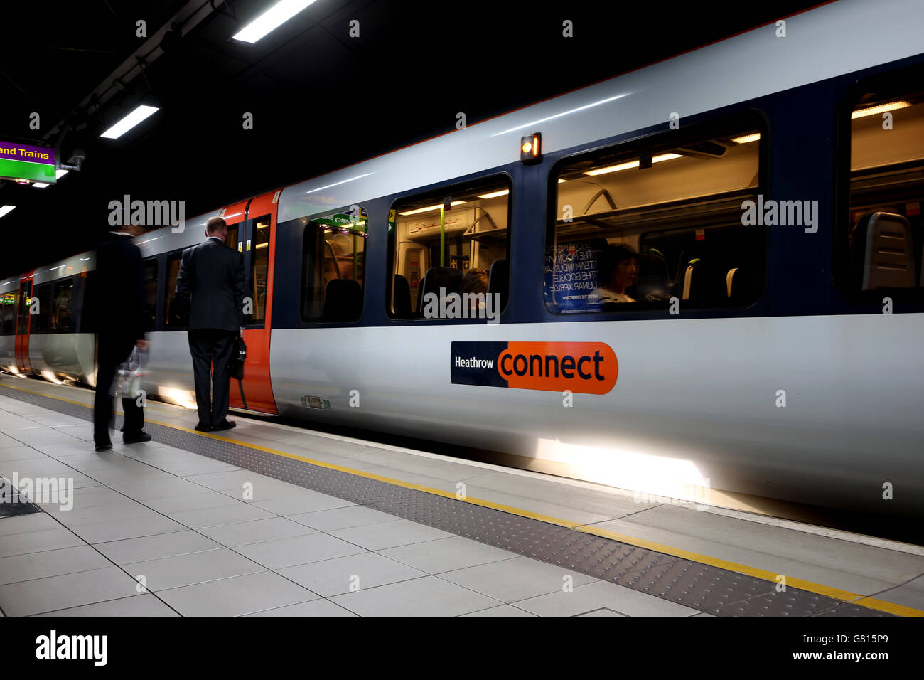 A Heathrow Connect train at Heathrow Airport in West London Stock Photo ...