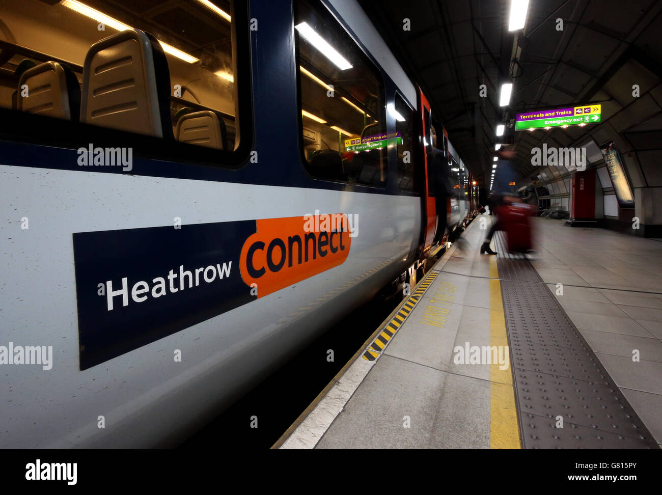 A Heathrow Connect train at Heathrow Airport in West London Stock Photo ...