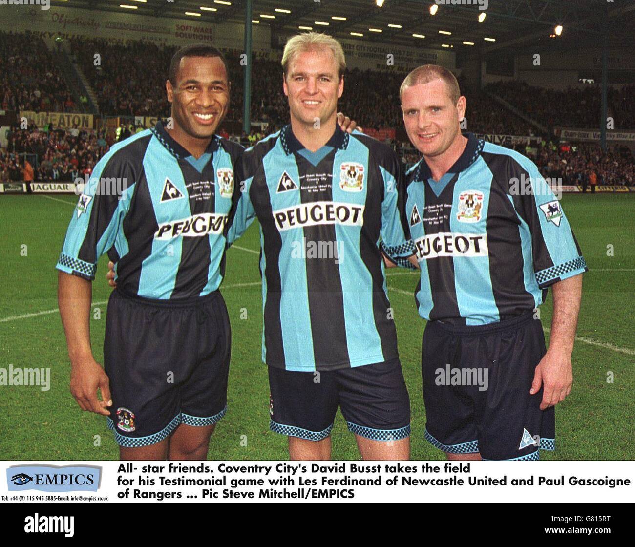 Soccer - David Busst Testimonial game Stock Photo - Alamy