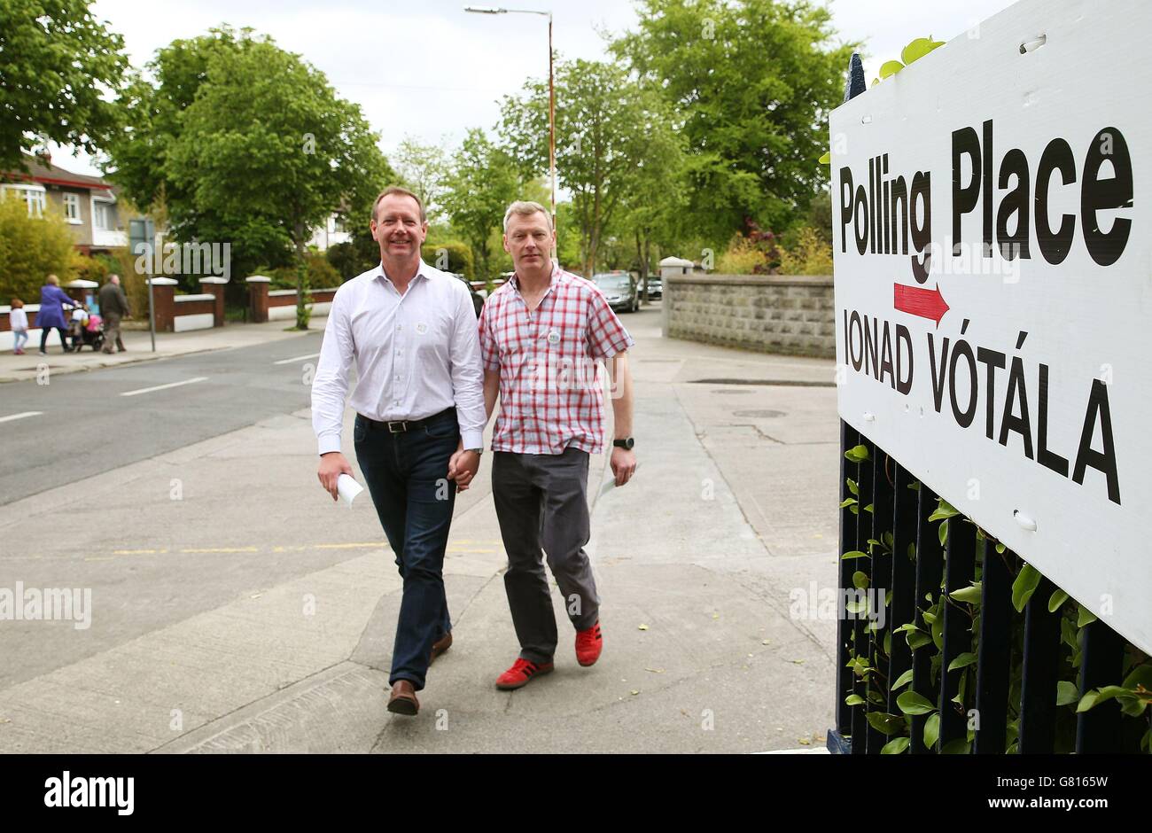 Civil partners of four years Paul Higgins (right) and Richard Lucey ...