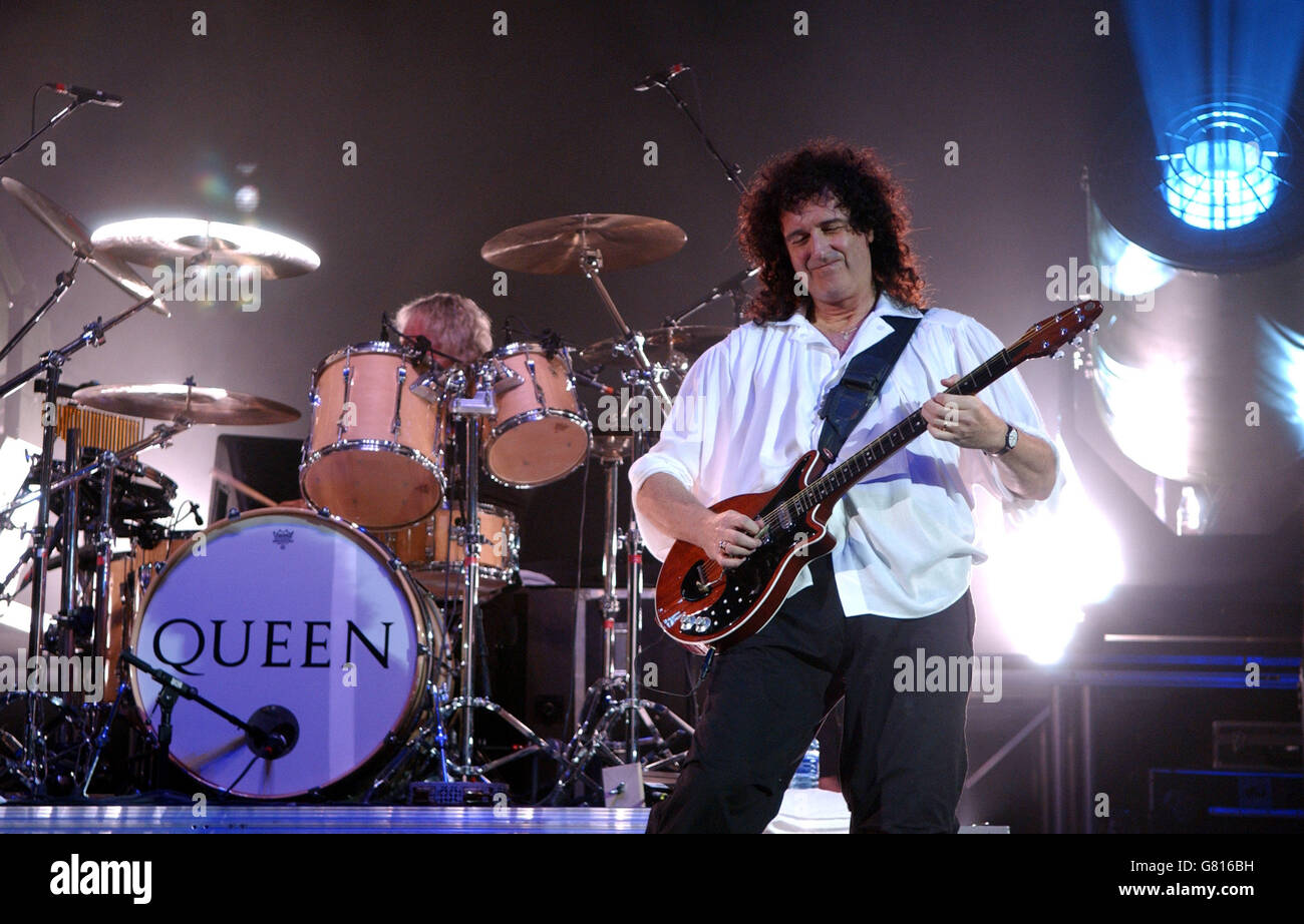 Brian May of Queen performs live on stage to kick of their European ...