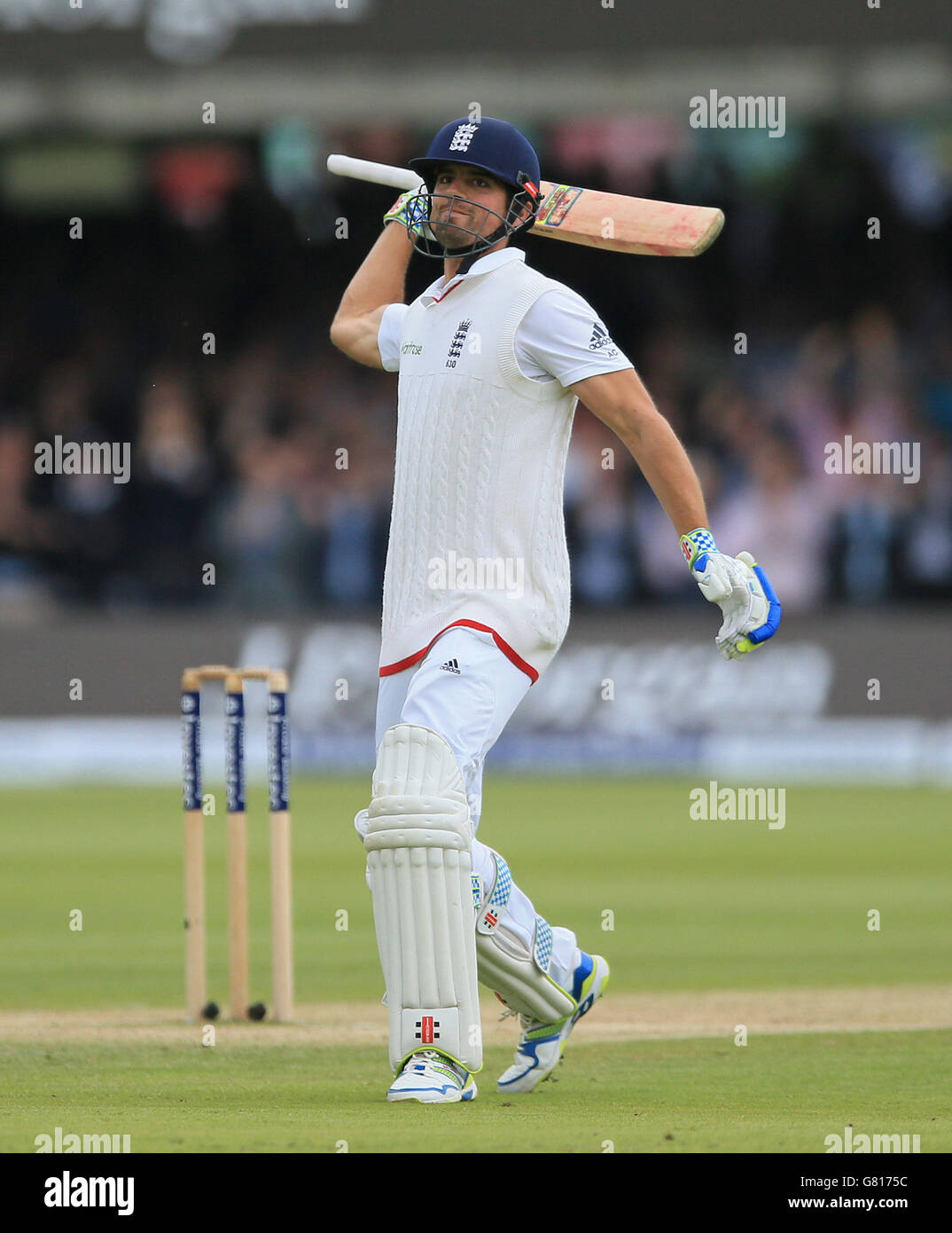 England's Alastair Cook celebrates after reaching a century against New ...