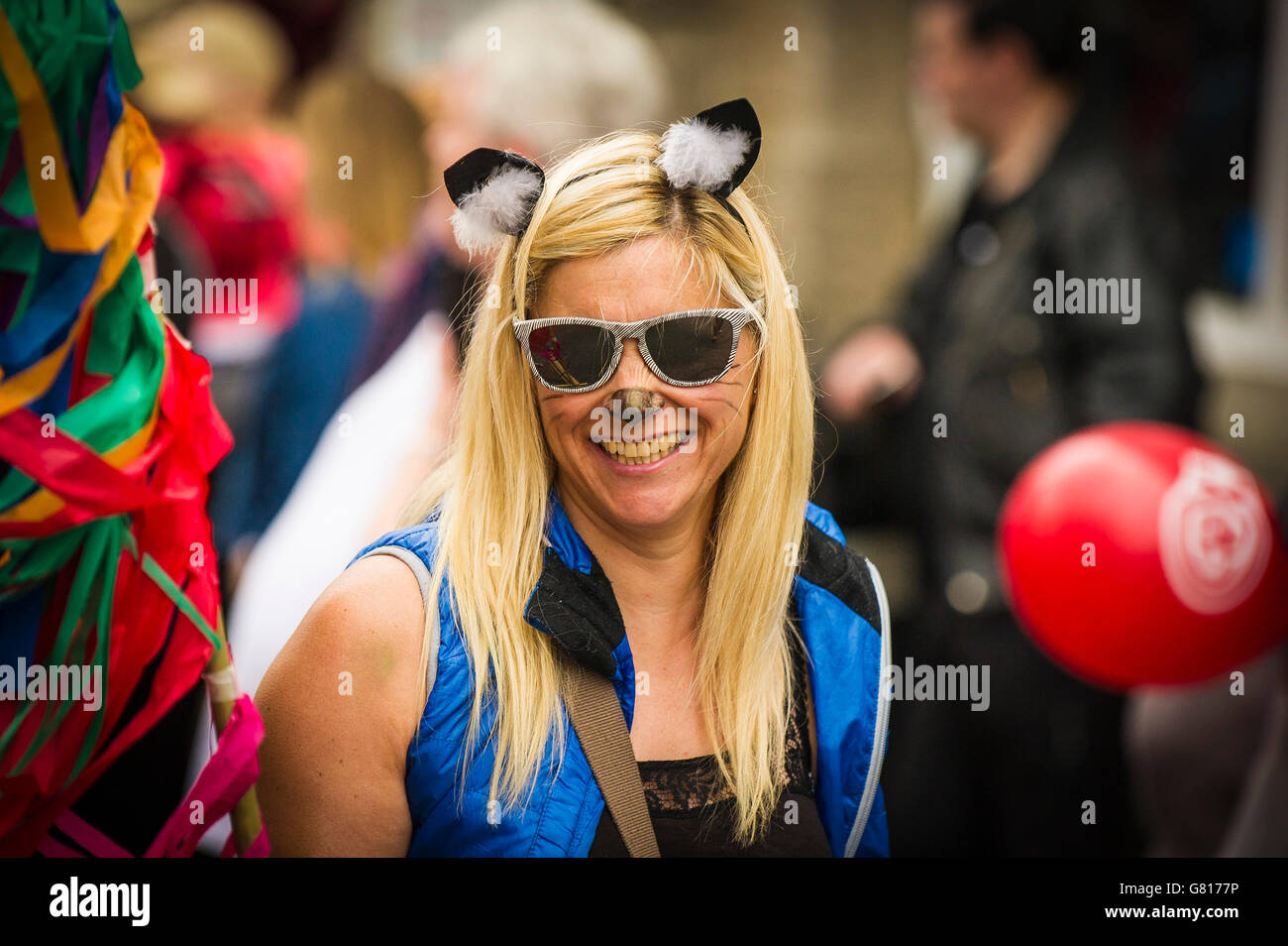 A colourful character at the Mazey Day celebrations in Penzance ...