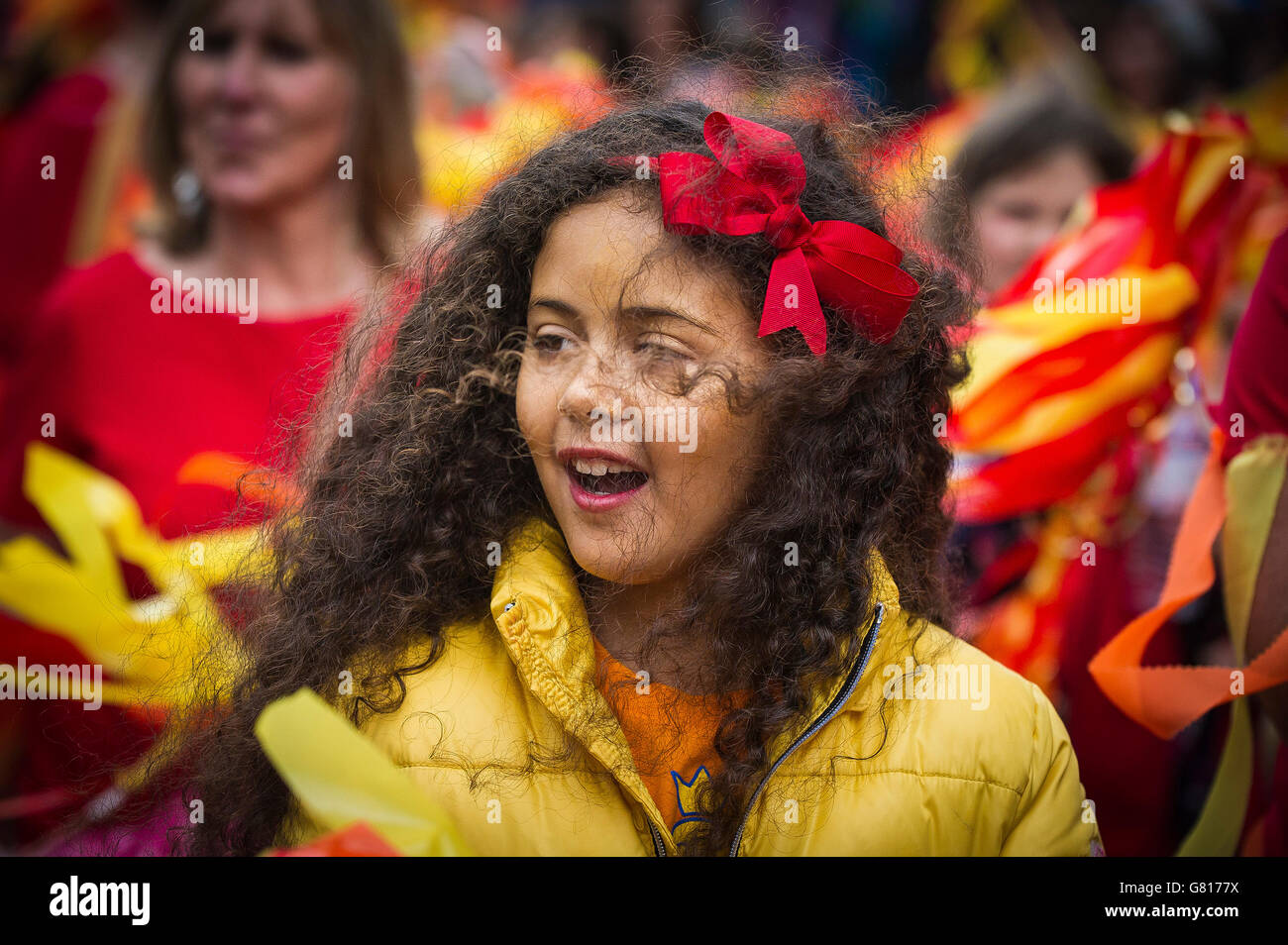 A pretty participant at the Mazey Day celebrations in Penzance ...