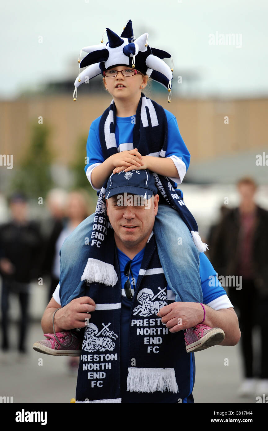 Preston North End fans make their way up Wembley Way before the Sky Bet ...