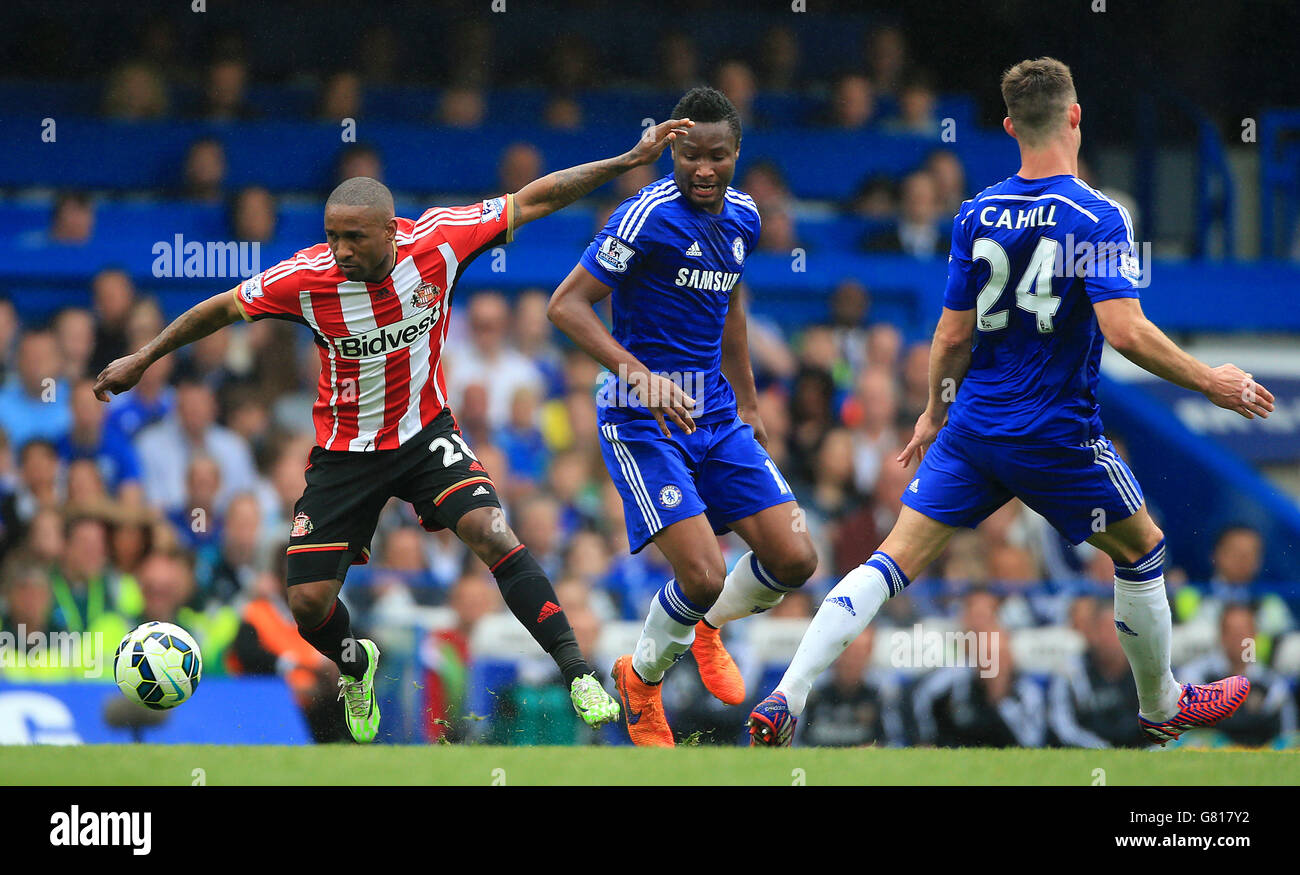 Sunderland's Jermain Defoe (left) in action with Chelsea's Mikel John ...