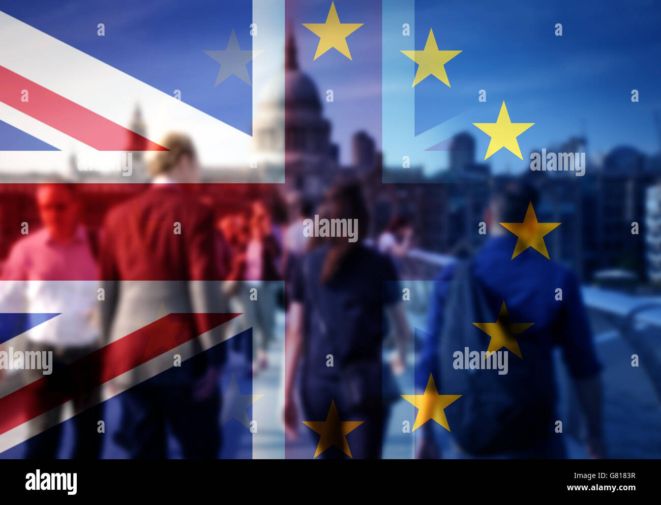 United Kingdom and European union flags combined for the 2016 ...