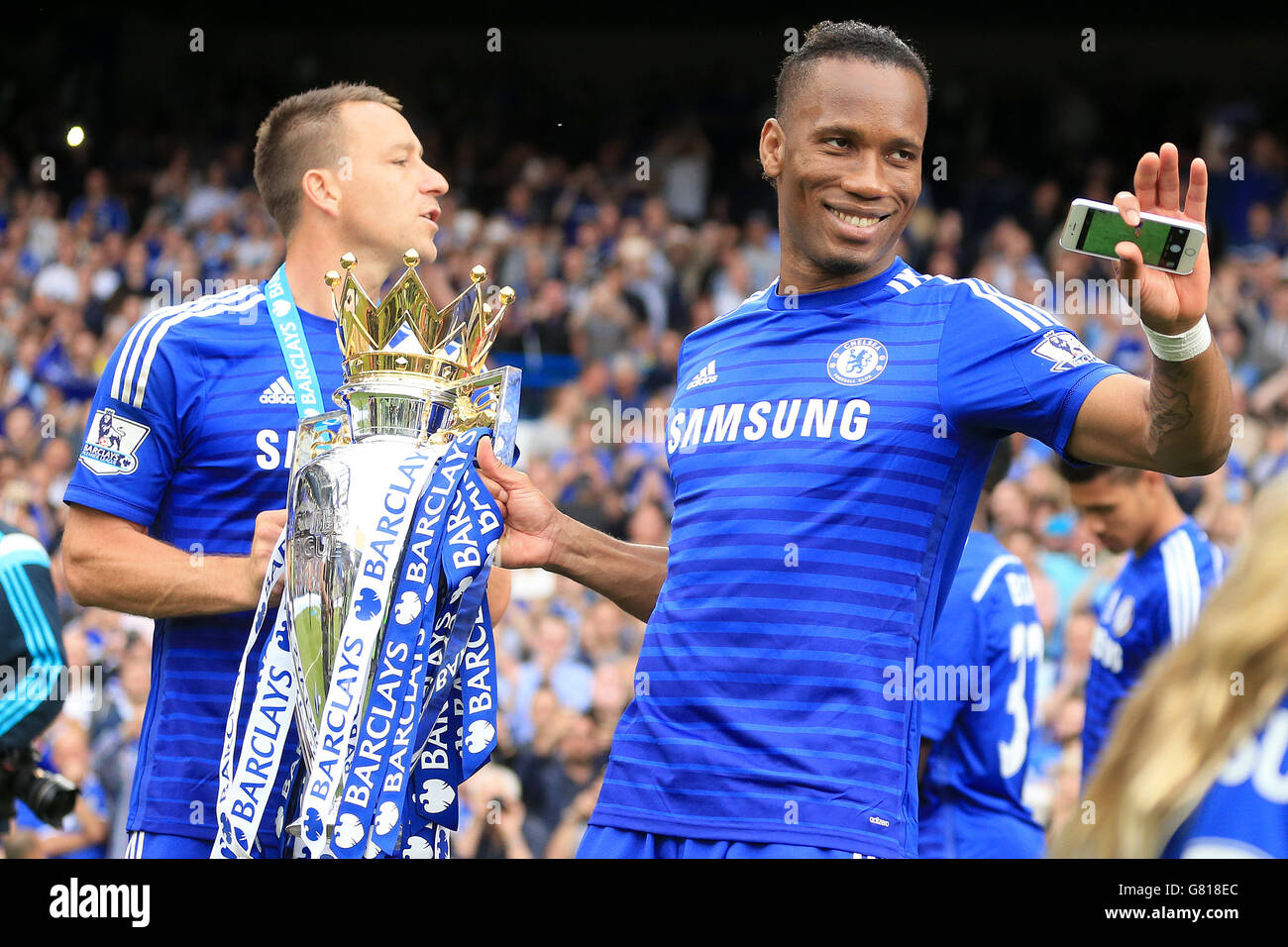 Chelsea's John Terry and Didier Drogba celebrate after the Barclays ...