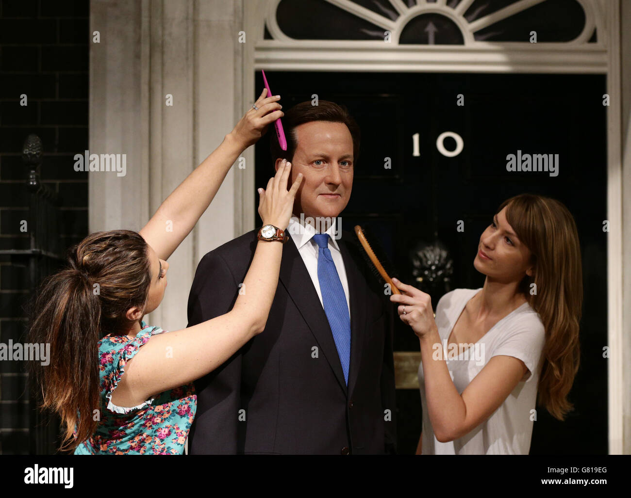 David Cameron wax figure Stock Photo - Alamy