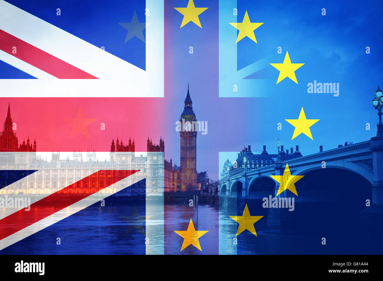 United Kingdom and European union flags combined for the 2016 ...