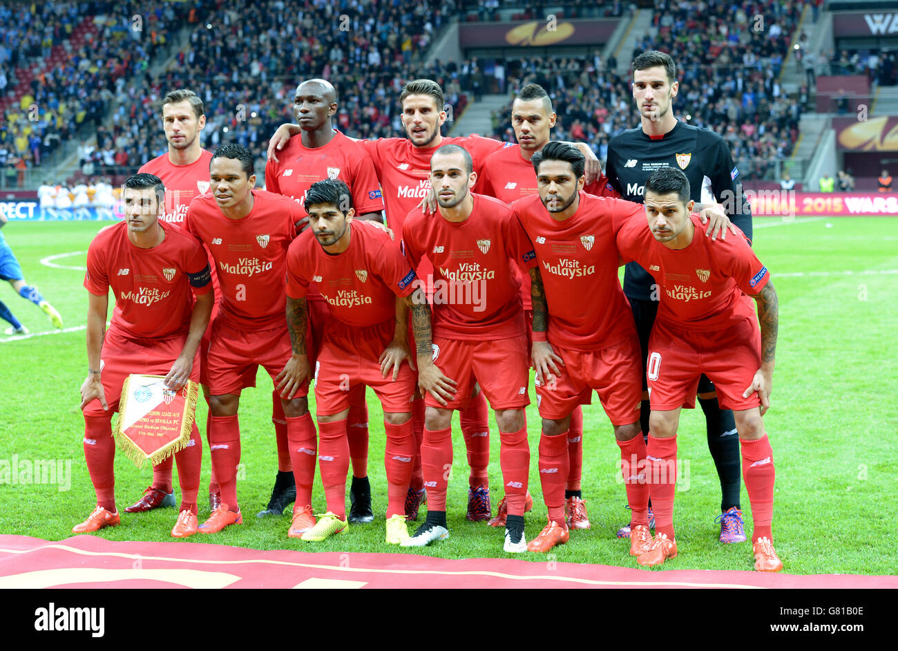 Sevilla team group top row left to right ever banega hi-res stock ...