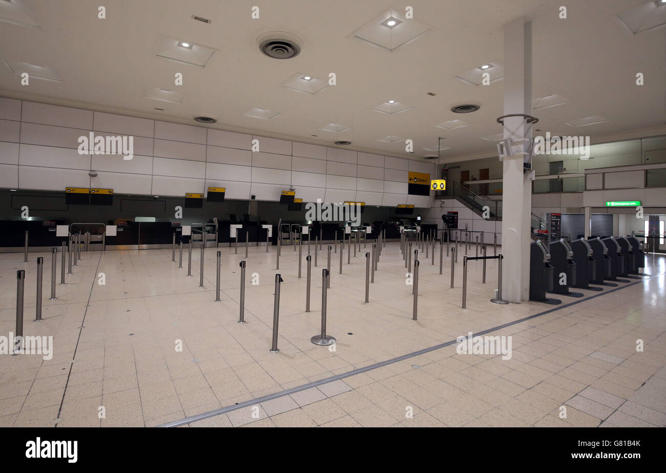 The departures level of Terminal One at Heathrow Airport which is ...