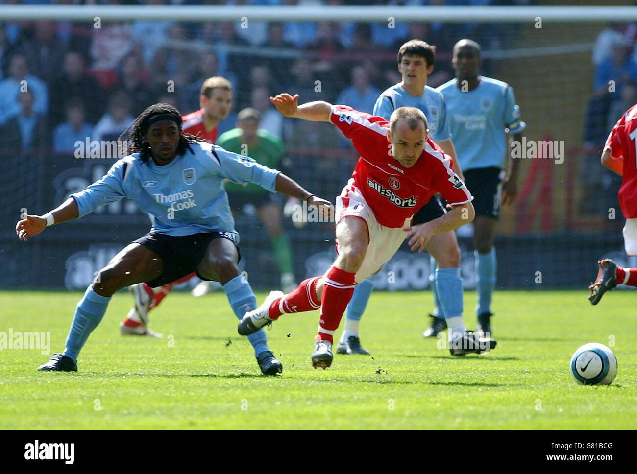 Charlton Athletic's Danny Murphy breaks away from Manchester City's ...