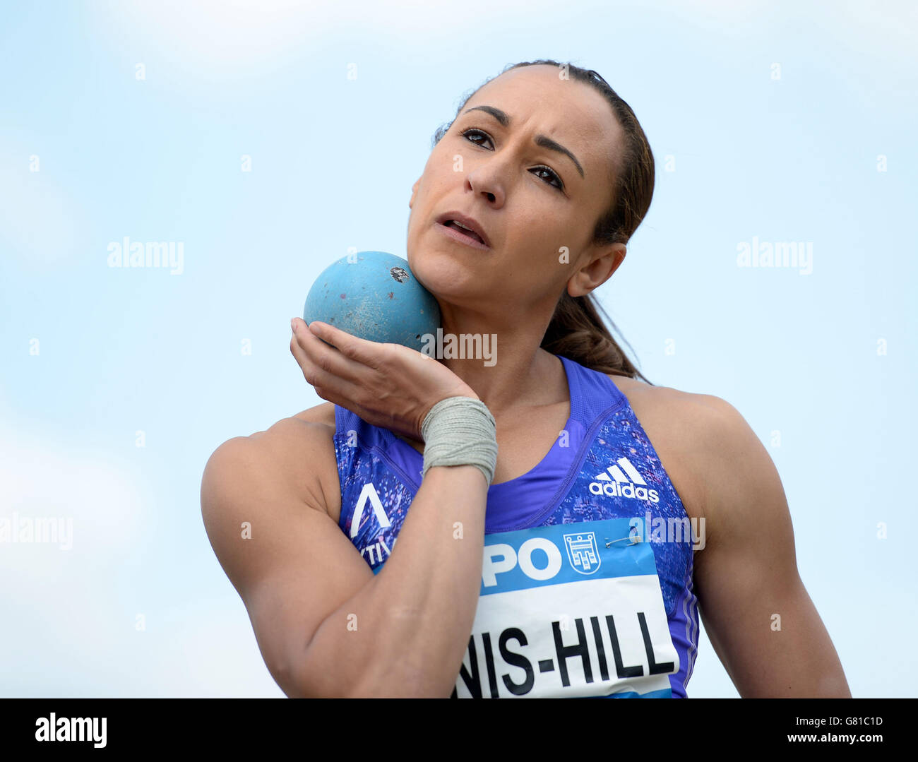 Great Britain's Jessica Ennis-Hill prepares for the Heptathlon, Shot ...